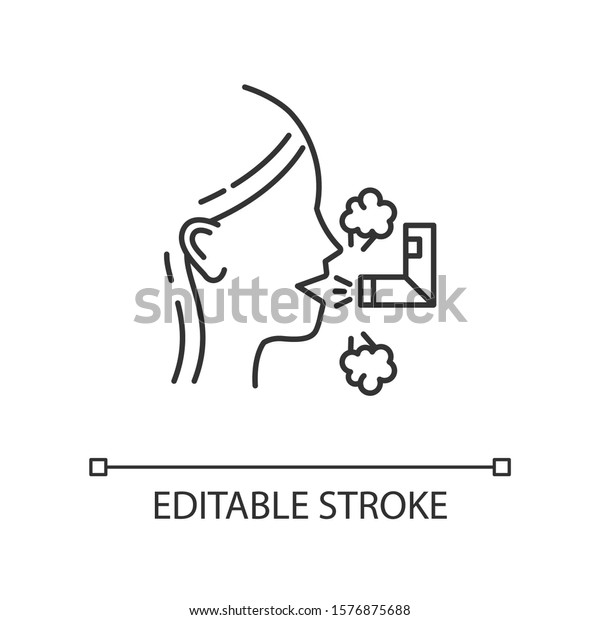 Inhalation Linear Icon Respiratory Treatment Asthma Stock Vector ...