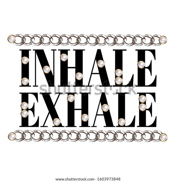 Inhale Exhale Vector Lettering Isolated Realistic: vetor stock (livre ...