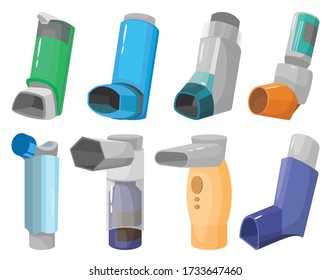 Inhaler Vector Cartoon Set Icon Vector: เวกเตอร์สต็อก (ปลอดค่าลิขสิทธิ์ ...