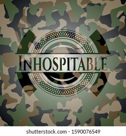 Inhospitable Camo Emblem Vector Illustration Detailed Stock Vector ...