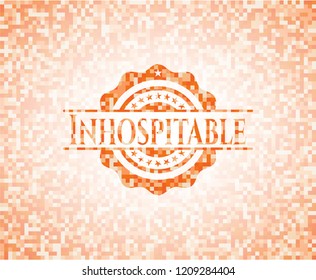 Inhospitable Orange Mosaic Emblem Background Stock Vector (Royalty Free ...