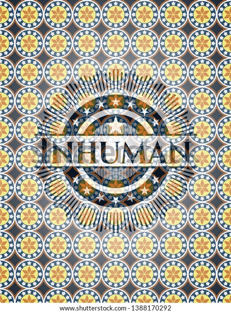 Inhuman Arabic Style Emblem Arabesque Decoration Stock Vector (Royalty ...