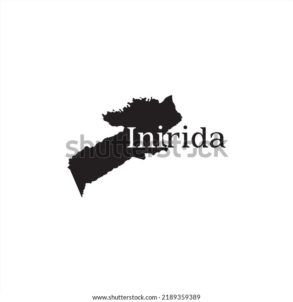Inirida Map Black Lettering Design On Stock Vector (Royalty Free ...