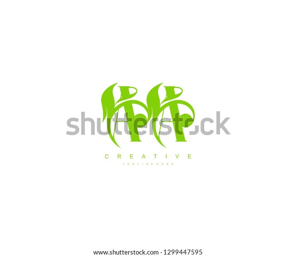 Initial Aa Letter Abstract Green Leaf Stock Vector (Royalty Free ...