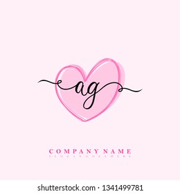 Initial Ag Handwriting Logo Stock Vector (Royalty Free) 1341499781 ...