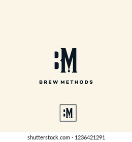 Initial B M Coffee Logo Design Stock Vector (Royalty Free) 1236421291 ...