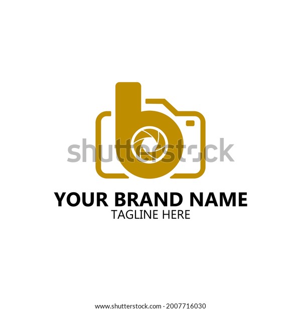 Initial B Photography Logo Design Gold Stock Vector (Royalty Free ...