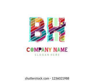Initial Bh Full Color Initial Logo Stock Vector (Royalty Free ...