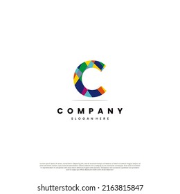 Initial C Abstract Colorful Logo Design Stock Vector (Royalty Free ...