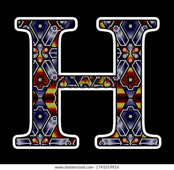 Initial Capital Letter H Colorful Dots Stock Vector (Royalty Free ...