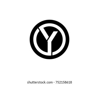 Initial Company Circle Y Logo Black Stock Vector (Royalty Free ...