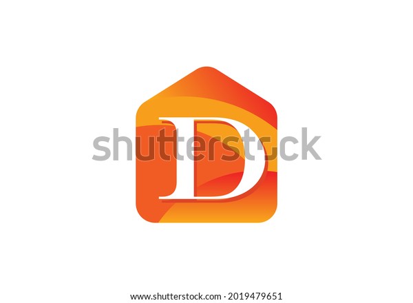 Initial D Monogram Alphabet Home Logo Stock Vector (Royalty Free ...