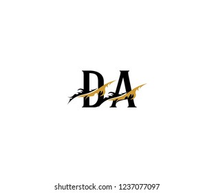 Initial Da Letter Luxury Swoosh Flame Stock Vector (Royalty Free ...