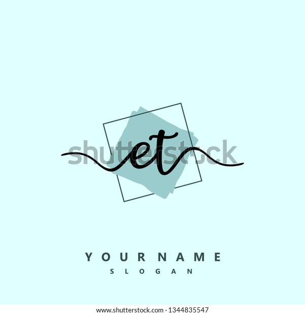 Initial Et Handwriting Logo Stock Vector (Royalty Free) 1344835547 ...