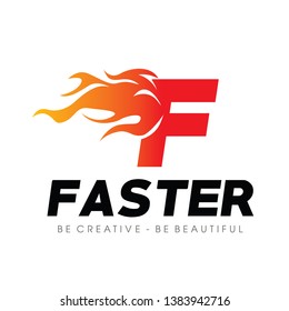 Initial F Fast Fire Flames Logo Stock Vector (Royalty Free) 1383942716 ...
