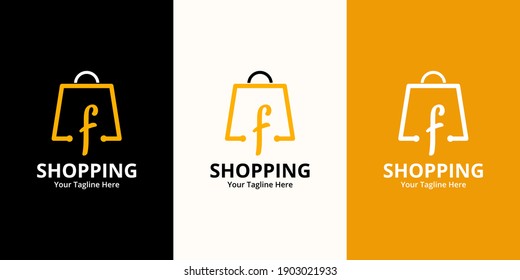 Initial F Shop Logo Designs Template Stock Vector (Royalty Free ...