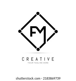 Initial Fm Black Letter Logo Design Stock Vector (Royalty Free ...