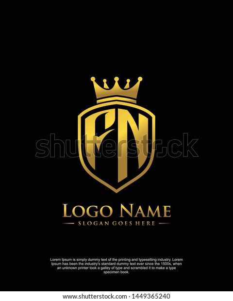 Initial Fn Letter Shield Style Logo Stock Vector (Royalty Free ...
