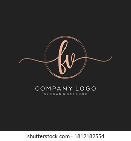 Initial Fv Beauty Monogram Elegant Logo Stock Vector (Royalty Free ...