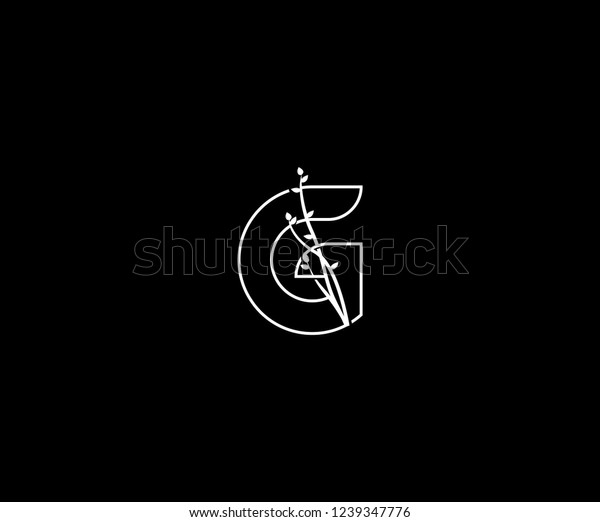 Initial G Letter Outline Linked Floral Stock Vector (Royalty Free ...