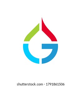 Initial G Oil Drop Gas Logo Stock Vector (Royalty Free) 1791861506 ...