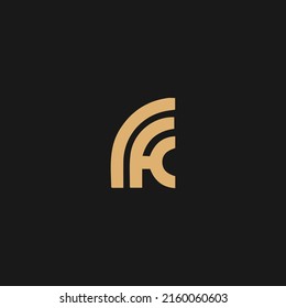 Initial Gold Letter Rc Logo Design Stock Vector (Royalty Free ...