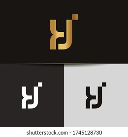 Initial Gold Letters Kj Linked Monogram Stock Vector (Royalty Free ...