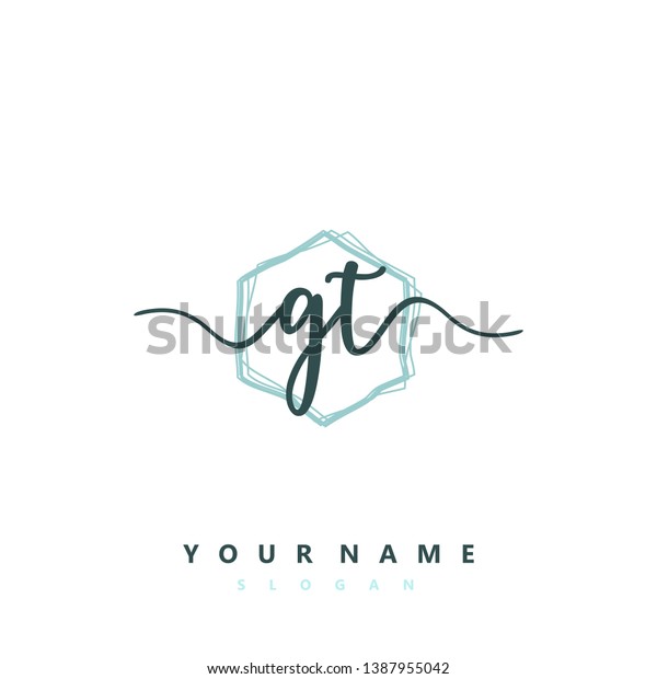 Initial Gt Handwriting Logo Template Vektor Stock Vector (Royalty Free ...