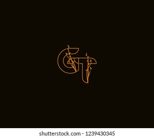 Initial Gt Letter Outline Linked Luxury Stock Vector (Royalty Free ...