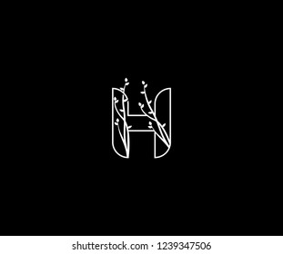 Initial H Letter Outline Linked Floral Stock Vector (Royalty Free ...