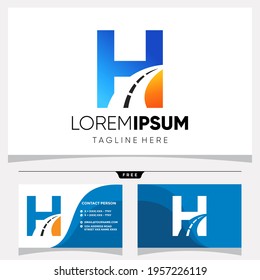 Initial H Letter Road Way Logo Stock Vector (Royalty Free) 1957226119 ...