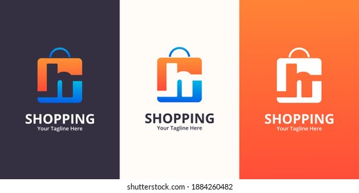 Initial H Shop Logo Designs Template Stock Vector (Royalty Free ...