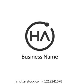 Initial Ha Letter Logo Design Stock Vector (Royalty Free) 1212241678 ...