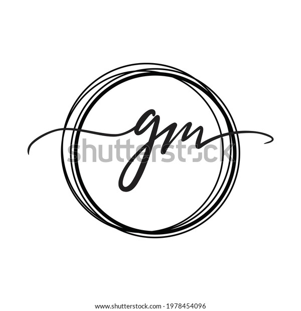 Initial Hand Writing Letter Gm Logo Stock Vector (Royalty Free ...