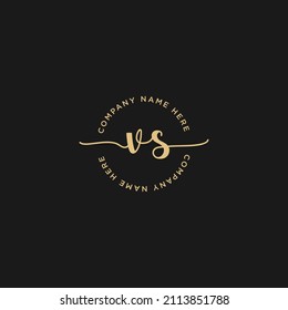 Initial Handwriting Style Logo Circle Template Stock Vector (Royalty ...