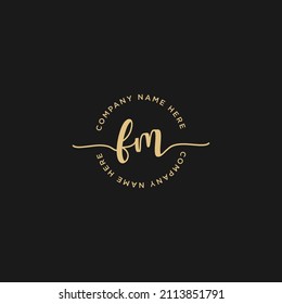 Initial Handwriting Style Logo Circle Template Stock Vector (Royalty ...