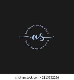 Initial Handwriting Style Logo Circle Template Stock Vector (Royalty ...