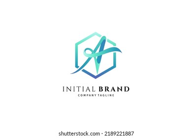 Initial Hexagon Frame Business Name Logo Stock Vector (Royalty Free ...