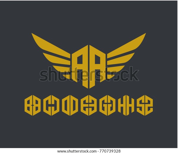 Initial Hexagon Wings Logo Design Stock Vector (Royalty Free) 770739328 ...