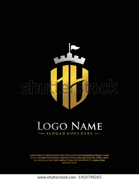 Initial Hy Letter Shield Style Logo Stock Vector (Royalty Free ...