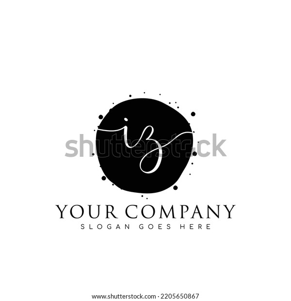 Initial Iz Beauty Monogram Elegant Logo Stock Vector (Royalty Free ...