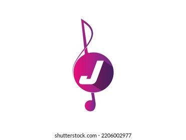 Initial J Monogram Alphabet Musical Note Stock Vector (Royalty Free ...