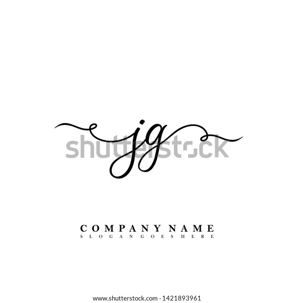 Initial Jg Handwriting Beauty Logo Template Stock Vector (Royalty Free ...