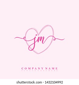 Initial Jm Beauty Handwriting Logo Stock Vector (Royalty Free ...