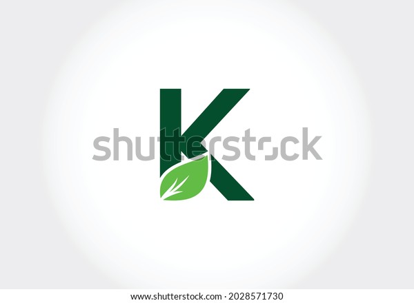 Initial K Monogram Alphabet Leaves Green Stock Vector (Royalty Free ...
