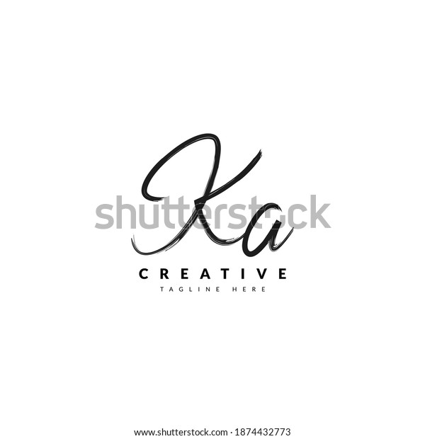 Initial Ka Handwritten Signature Logotype Typography Stock Vector ...