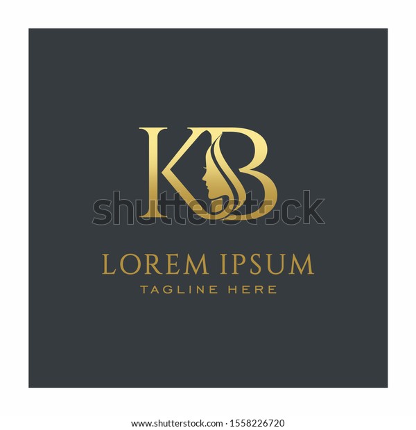 Initial KB Beauty Face Letter Logo Design Vector