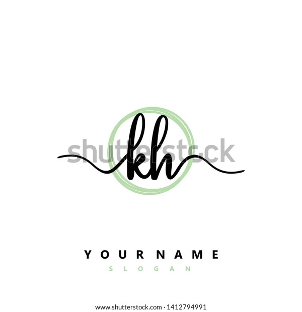 Initial Kh Handwriting Logo Template Vector Stock Vector (Royalty Free ...
