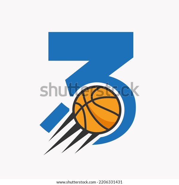 Initial Letter 3 Basketball Logo Concept Stock Vector (Royalty Free ...