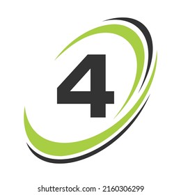 Initial Letter 4 Logo Company Name Stock Vector (Royalty Free ...